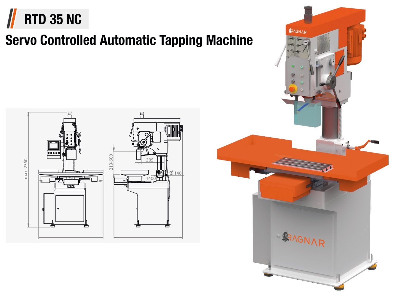 RTD 35 NC - Servo Controlled Automatic Tapping Machine - RAGNAR MACHINERY
